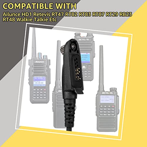 Retevis RT48 Shoulder Speaker Mic, IP54 Waterproof Microphone Compatible with Ailunce HD1 Retevis RT47 RT82 RT83 RT87 RT29 RB23 RT47V RB46 TYT2017 Walkie Talkies (1 Pack)