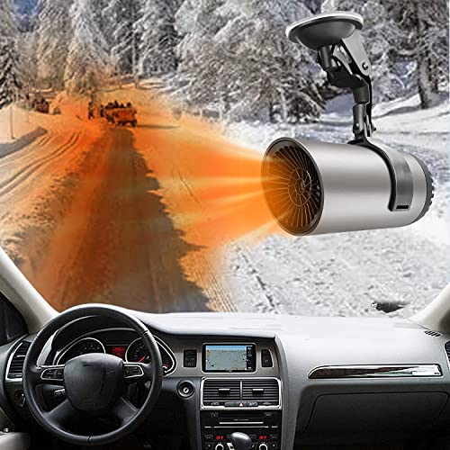 Portable Car Heater, 12V 150W Windshield Defogger and Defroster, 2 in1 Fast Heating Defroster, Plug in Automobile Windscreen Car Fan with Suction Holder for All Cars