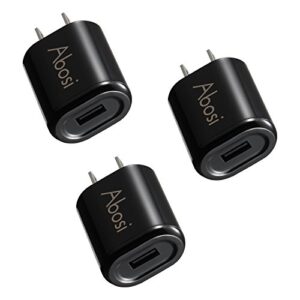 wall charger abosi 3 pack 5v 1a ul certified universal power adapter usb 1 port home wall charger plug compatible with iphone samsung and more device ul listed