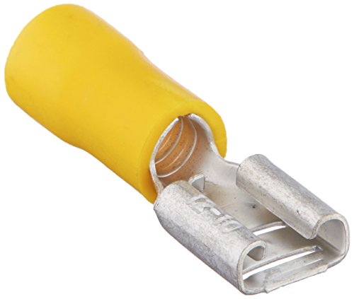 Install Bay YVFD250 Vinyl Female Connector 12/10 Gauge .250, Yellow (100-Pack)