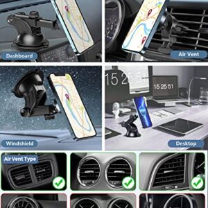 Magnetic Wireless Car Charger, 18W Fast Mag Safe Car Charging Dashboard Mount with Adjustable Metal Air Vent Hook Compatible with iPhone 14/13 Pro/13 mini/12/12 Pro/12 Pro Max/12 Mini