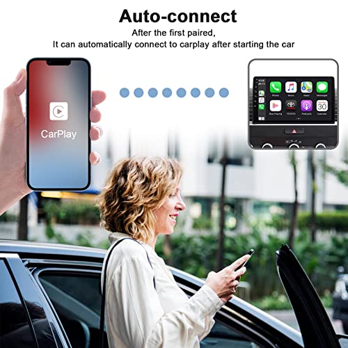 Wireless CarPlay Adapter for iPhone, Wireless CarPlay Dongle Convert Factory Wired CarPlay to Wireless CarPlay, Compatible for Audi/Porsche/Benz/Ford, 5Ghz WiFi Auto-Connect, Support iOS 13+ (Black)