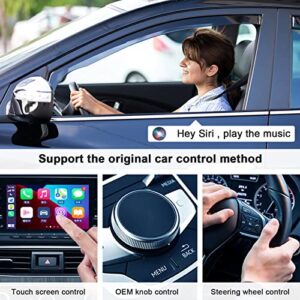 Wireless CarPlay Adapter for iPhone, Wireless CarPlay Dongle Convert Factory Wired CarPlay to Wireless CarPlay, Compatible for Audi/Porsche/Benz/Ford, 5Ghz WiFi Auto-Connect, Support iOS 13+ (Black)