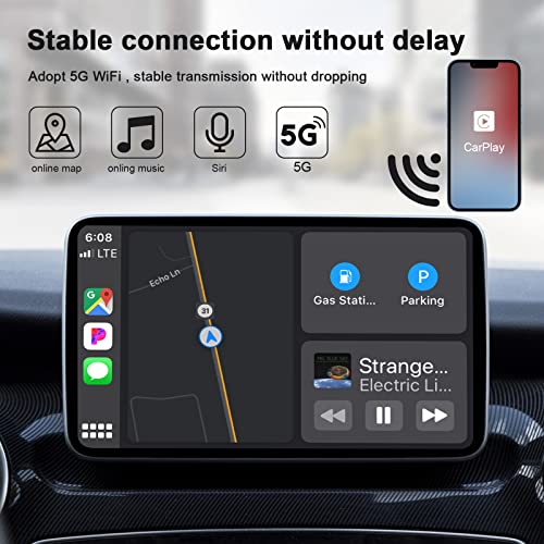 Wireless CarPlay Adapter for iPhone, Wireless CarPlay Dongle Convert Factory Wired CarPlay to Wireless CarPlay, Compatible for Audi/Porsche/Benz/Ford, 5Ghz WiFi Auto-Connect, Support iOS 13+ (Black)