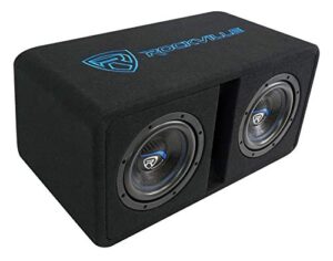 rockville dv8k52 dual 8″ k5 1600w car subwoofers+vented sub enclosure box/2 ohm