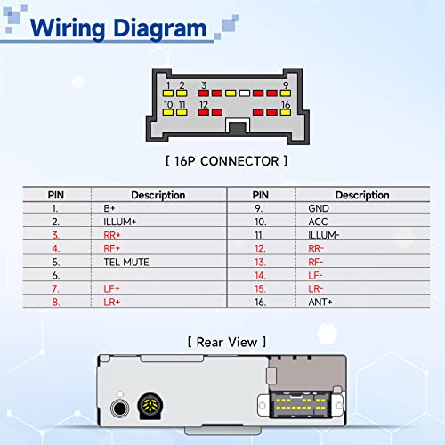 Bingfu Wiring Harness for Select 99-08 Hyundai Kia Vehicles Aftermarket Car Stereo Radio Wire Harnesses XC12