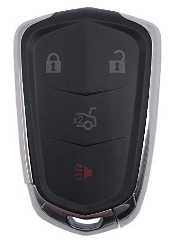 Smart Key Fob Case Shell Fit for 2015-2019 Cadillac Escalade CTS SRX XT5 ATS STS CT6 4 Buttons Keyless Entry Remote Control Car Key Fob Cover Casing Replacement (Black)