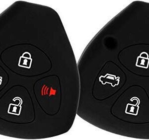 KeyGuardz Keyless Entry Remote Car Key Fob Outer Shell Cover Soft Rubber Protective Case For Toyota Scion HYQ12BBY (Pack of 2)