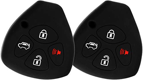 KeyGuardz Keyless Entry Remote Car Key Fob Outer Shell Cover Soft Rubber Protective Case For Toyota Scion HYQ12BBY (Pack of 2)