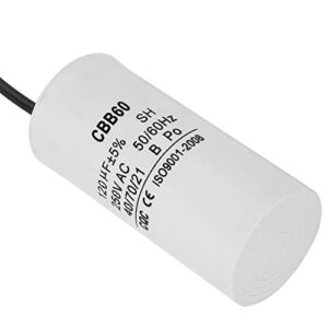 CBB60 Motor Capacitor,CBB60 Run Capacitor AC 250V 120uF 50/60Hz Run Round Capacitors for Air Conditioners Compressors Motors