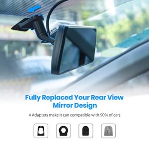 AUTO-VOX T9 OEM Look Rear View Mirror Backup Camera with Neat Wiring, 9.35''Full Touch Screen Stream Media Monitor with Back Up Camera System, 1080P Super Night Vision Reverse Camera for Car/Trucks