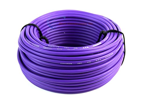 Best Connections Audiopipe Copper Clad Stranded Car Audio Primary Remote Wire (14 Gauge 50', Purple)