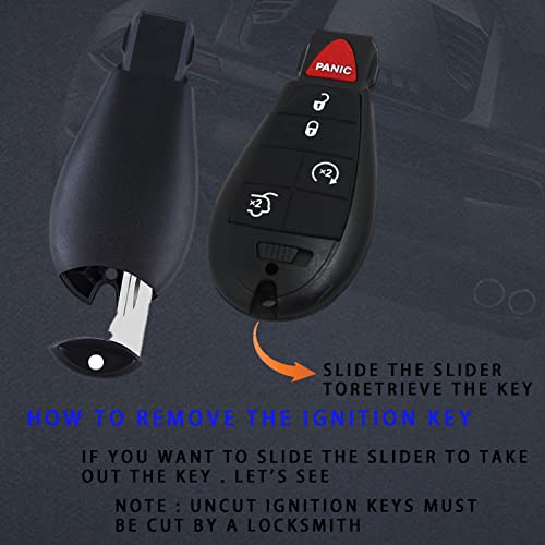 2X 5-Buttons Keyless Entry Remote Key Fob Replacement Fit for Jeep Grand Cherokee 2008 2009 2010 2011 2012 2013