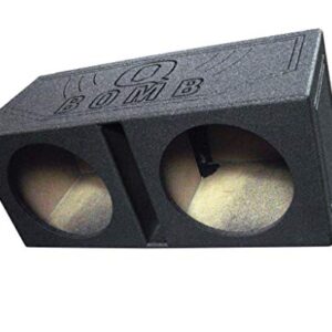 Q Power QBOMB12V Dual 12" Vented Ported Subwoofer Sub Box with Bedliner Spray