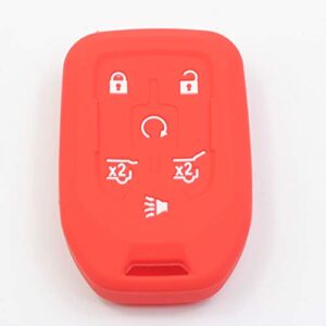 Btopars 2pcs 6 Buttons Smart Key Fob Cover Case Remote Protector Skin Keyless Jacket Holder Compatible with Chevrolet Suburban Tahoe 2015 2016 2017 2018 2019 2020 GMC Yukon 13580802 Black Red