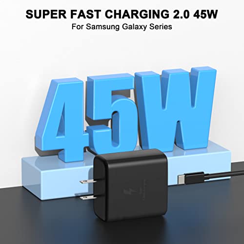 2Pack Samsung 45W Charger USB C Type C Charger Super Fast Charging for Samsung Galaxy S23 S23+ S23 Ultra Note 10+ S22 S21 Note 20 Z Fold 4 Z Flip 4, Galaxy Tab S7 S7+ S8 S8+ S8 Ultra,PPS Charger