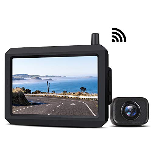 5 Inch Wireless Backup Camera Kit with Digital Signal, Waterproof Rear View Camera with 5″ TFT-LCD Monitor, Ideal for Sedans, Pickup Truck, SUV, Minivans (BOSCAM K7)