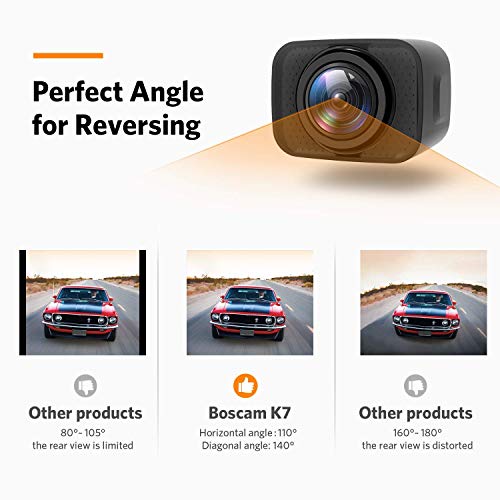 5 Inch Wireless Backup Camera Kit with Digital Signal, Waterproof Rear View Camera with 5″ TFT-LCD Monitor, Ideal for Sedans, Pickup Truck, SUV, Minivans (BOSCAM K7)