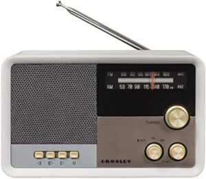 crosley cr3036d-ws tribute vintage am/fm bluetooth radio, white sand