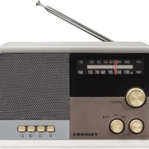 Crosley CR3036D-WS Tribute Vintage AM/FM Bluetooth Radio, White Sand