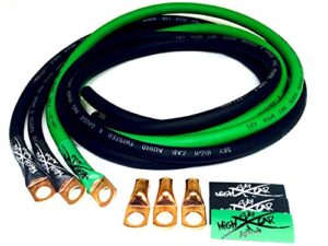 sky high oversized 4 gauge ofc big 3 upgrade green/black electrical wiring kit