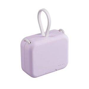 odguv small portable charger 4000mah,cute power bank built in cable,mini fast charging usb c phone charger,ultra-compact external battery pack for iphone samsung google,purple