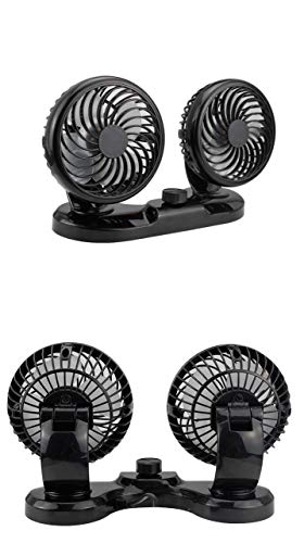 HITOPTY 12V Car Fan, 360 Degree Swivel 2 Speed Electric Backseat Fans for Auto SUV RV Vehicle Boat