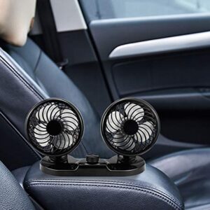 HITOPTY 12V Car Fan, 360 Degree Swivel 2 Speed Electric Backseat Fans for Auto SUV RV Vehicle Boat