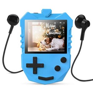 mp3 player for kids, agptek k1 portable 8gb children music player with built-in speaker, fm radio, voice recorder, expandable up to 128gb, blue, upgraded version