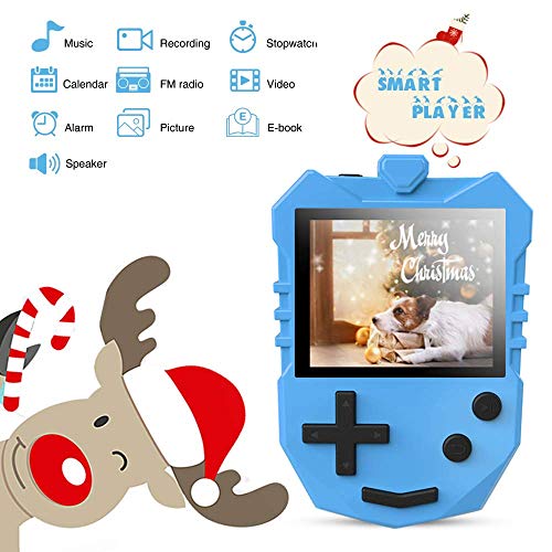 MP3 Player for Kids, AGPTEK K1 Portable 8GB Children Music Player with Built-in Speaker, FM Radio, Voice Recorder, Expandable Up to 128GB, Blue, Upgraded Version