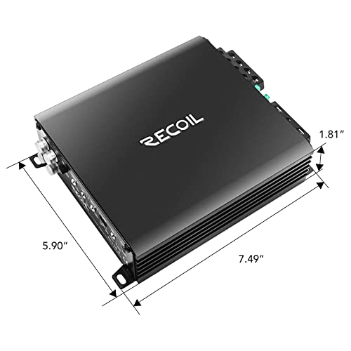 Recoil DI550.4 Full-Range Class-D 4-Channel Car Audio Amplifier, 1,040 Watts Max Power, 2-4 Ohm Stable, Mosfet Power Supply, Bridgeable