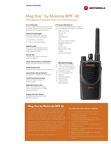 BPR40 Mag One by Motorola 6 Pack UHF 4 Watt 8 Channel Two Way Radios