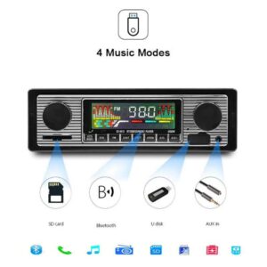 BOOMBOOST Car Stereo with Bluetooth, Car Radio with USB/SD/AUX Port, Car Audio FM Radio, Digital MP3 Player, Handsfree Calling with Wireless Remote Control