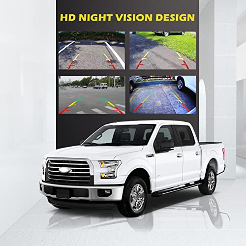 SPTCRCP Backup Rear Camera for Ford Ranger F150 F250 F350 F450 F550 2004-2016 with Ford Tailgate Emblem HD Night Vision | No Distorted Affect Starlight Night Vision | AHD Waterproof