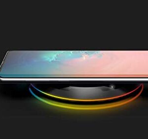 RapidX Prismo RGB Wireless Charger,10W Max Fast Wireless Charging Pad Compatible with iPhone 14/14 Plus/14 Pro/14 Pro Max/13/13 Mini/SE 2022/12/11/X/8,Samsung Galaxy S22/S21/S20,AirPods Pro 2(Black)