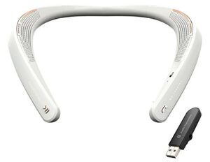 my theater wearable neckband bluetooth speaker universal, white (em-w100uwh)