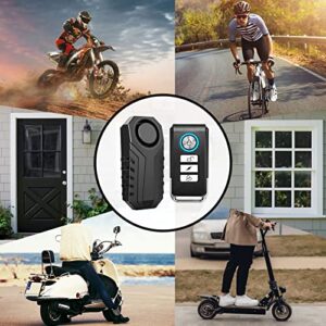 Vibration Sensing Bike Alarm with Remote, 113db Loud Bicycle Alarm System Anti Theft, Wireless Motorcycle Alarm for Electric Bike Tricycle Mobility Scooter Vehicles Ebike for Cycling Security