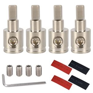 iqihui 4pcs amp input reducer 0 gauge to 4 gauge wire reducer power/ground ga adapters nickel plated brass