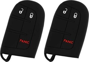 keyguardz keyless entry remote car smart key fob shell cover soft rubber case for dodge journey durango dart chrysler 300 (pack of 2)