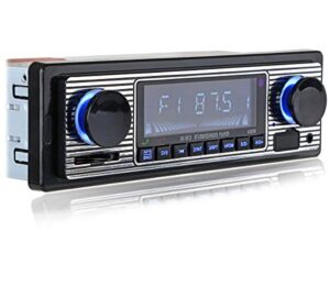 fyplay classic bluetooth car stereo , fm radio receiver, hands-free calling, built-in microphone, usb/sd/aux port, support mp3/wma/wav, dual knob audio car multimedia player, remote control