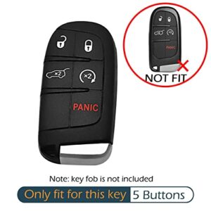 GFDesign 2Pcs Silicone 5 Buttons Key Fob Cover Remote Case Keyless Protector Compatible with Jeep Grand Cherokee Chrysler 300 200 Dodge Charger Challenger Durango Journey Dart Viper Ram M3N-40821302