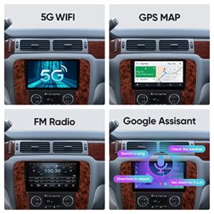 9 Inch Car Stereo Radio for GMC Yukon Chevrolet Chevy Tahoe Suburban 2007-2012,5G WiFi 8 Core (2G Ram 32G Rom)Built in Apple CarPlay Andriod Auto,Android 10.0 48EQ Airplay Backup 1080P SWC (Mahogany)