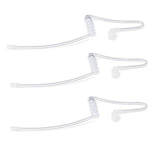 3 pack replacement acoustic coil tube universal clear transparent surveillance kit for motorola baofeng kenwood radio earpiece, law enforcement, police earpiece, listen only earpiece