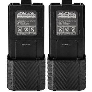 BAOFENG 2X Replacement Battery 7.4V 3800mAh for Walkie Talkies UV5 BF-F8HP UV-5R MK4 MK5 UV5Rush Plus UV-5RTP BF-F8+ Mirkit Edition