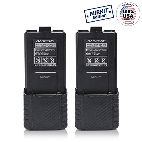 BAOFENG 2X Replacement Battery 7.4V 3800mAh for Walkie Talkies UV5 BF-F8HP UV-5R MK4 MK5 UV5Rush Plus UV-5RTP BF-F8+ Mirkit Edition