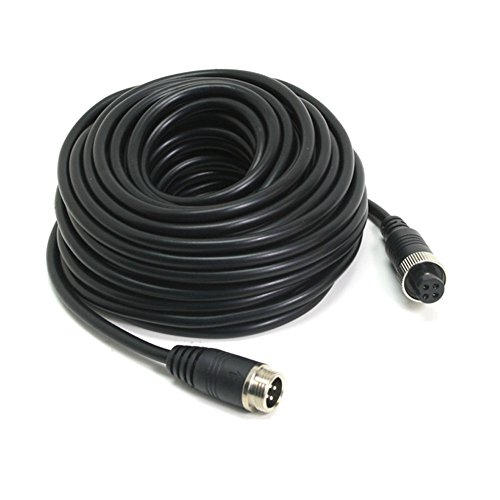 20M (65FT) 4Pin Video Extension Cable Wire For Car Long Bus Truck Reversing Rear View Camera Motorhome Vehicle Backup Monitor CCTV System Waterproof