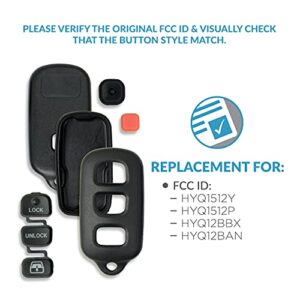 Keyless2Go Replacement for New Shell Case for 4 Button Remote Key Fob FCC HYQ1512Y HYQ12BBX HYQ12BAN - Shell ONLY