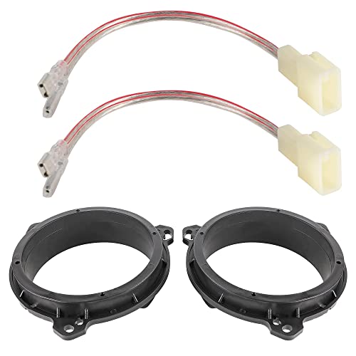 NuIth Door Speaker Adapter w/Speaker Wiring Harness for Select Toyota 1998-2015, Scion 2004-2014 Aftermarket Car 6.5 Inch Speaker Adapters Rings Kit