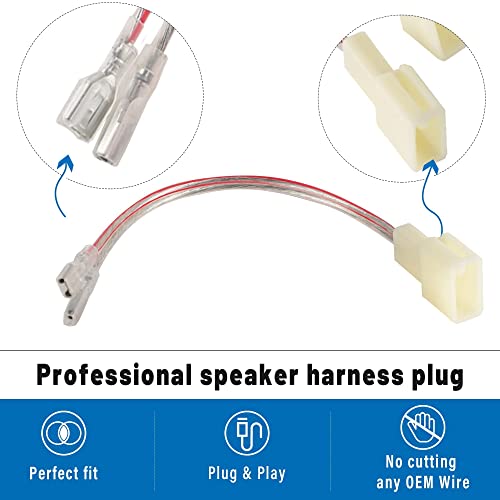 NuIth Door Speaker Adapter w/Speaker Wiring Harness for Select Toyota 1998-2015, Scion 2004-2014 Aftermarket Car 6.5 Inch Speaker Adapters Rings Kit