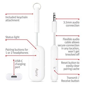 Twelve South AirFly Duo | Wireless Transmitter & AirFly Pro | Wireless Transmitter/Receiver with Audio Sharing for up to 2 AirPods/Wireless Headphones to Any Audio Jack